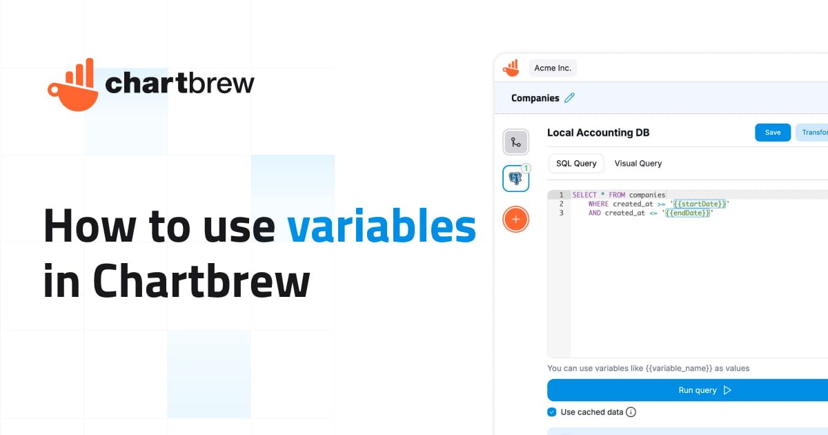 How to use variables in Chartbrew