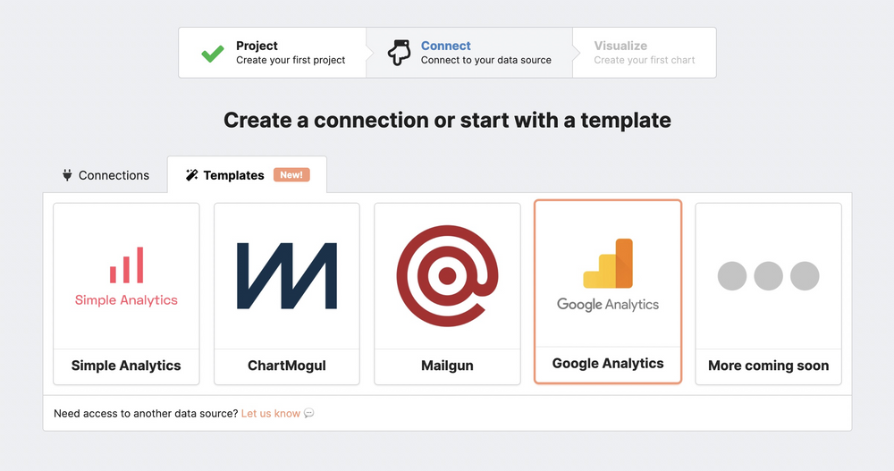 Create your Google Analytics dashboard in Chartbrew