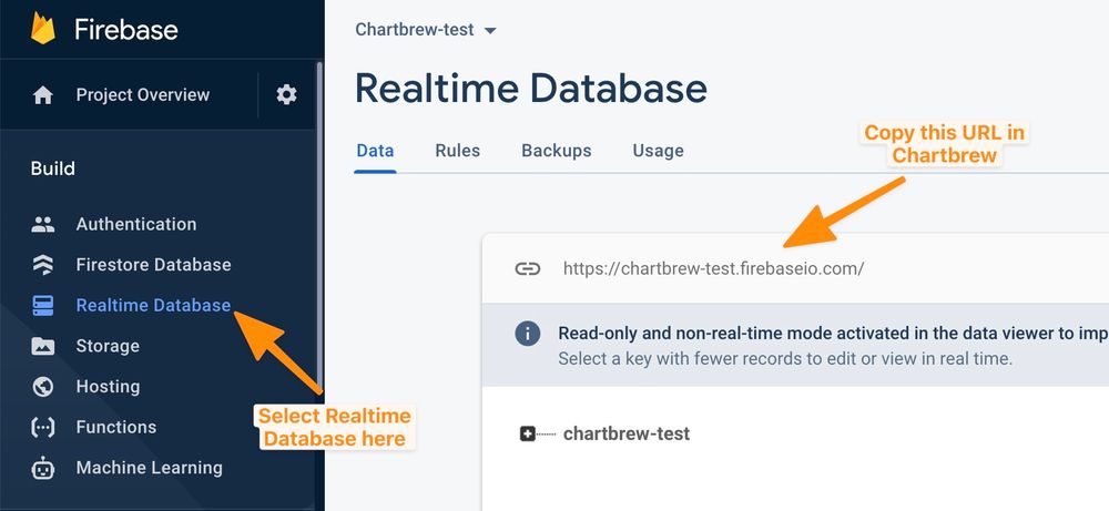 Visualize your Firebase Realtime Database with Chartbrew