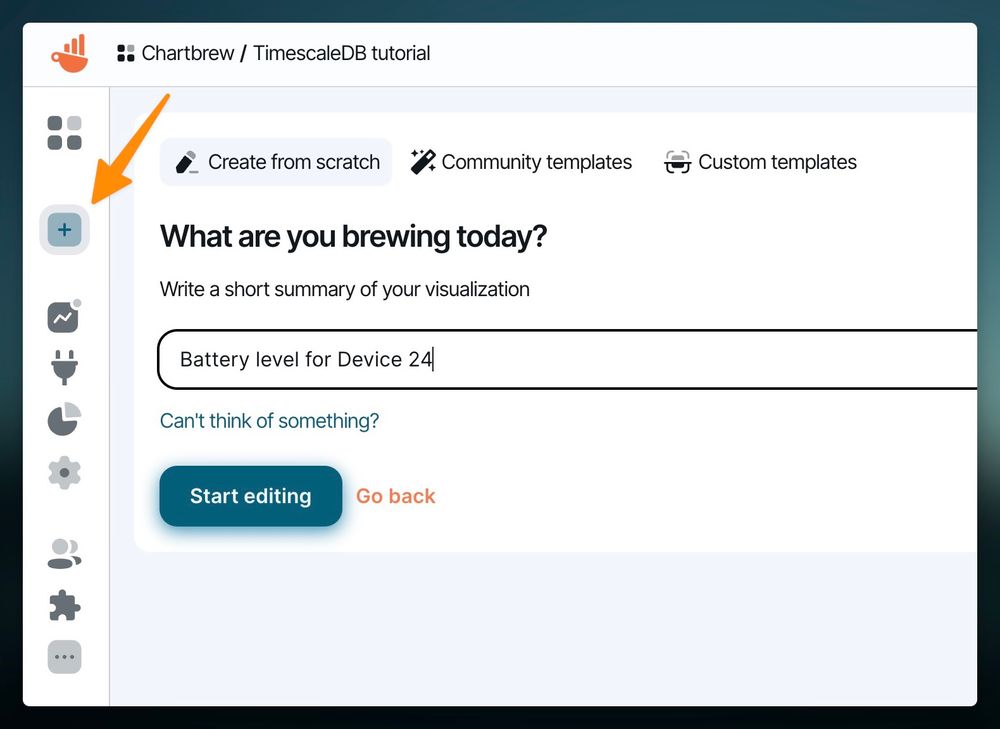 Connect and visualize TimescaleDB data with Chartbrew
