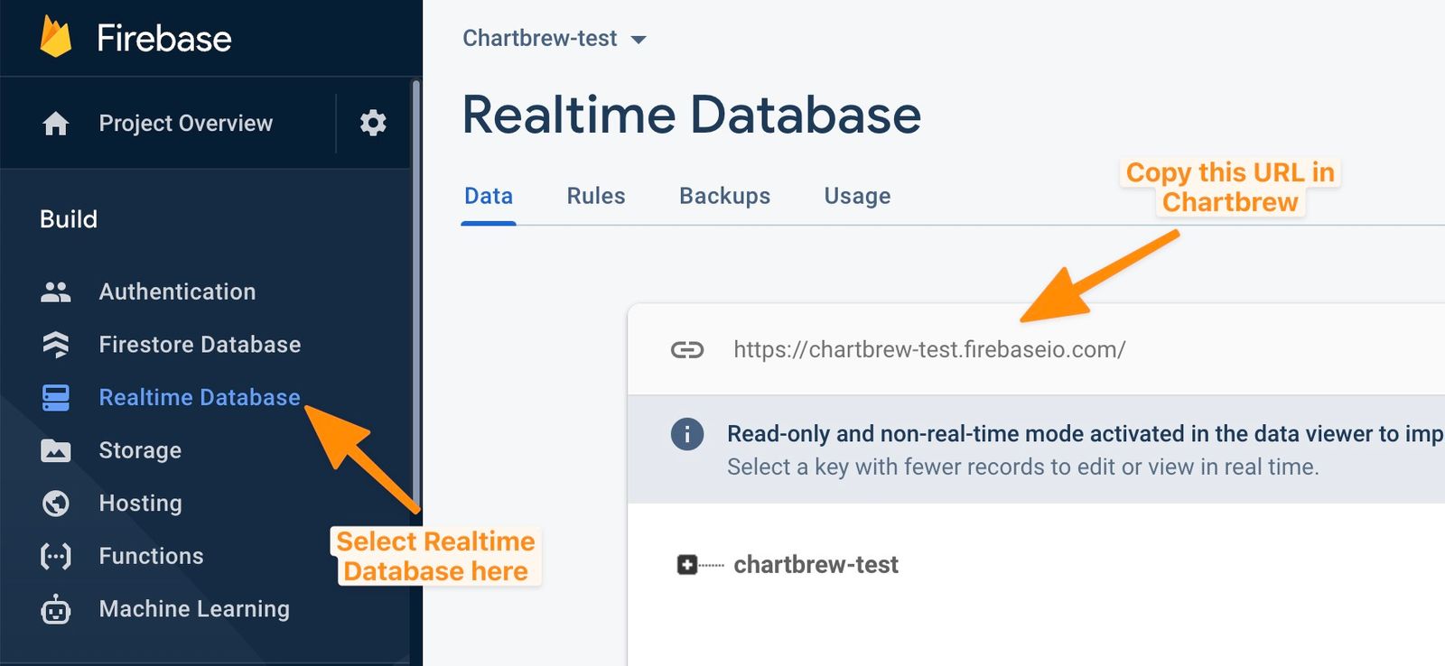 Visualize your Firebase Realtime Database with Chartbrew