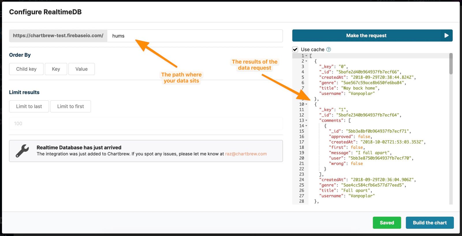 Visualize your Firebase Realtime Database with Chartbrew