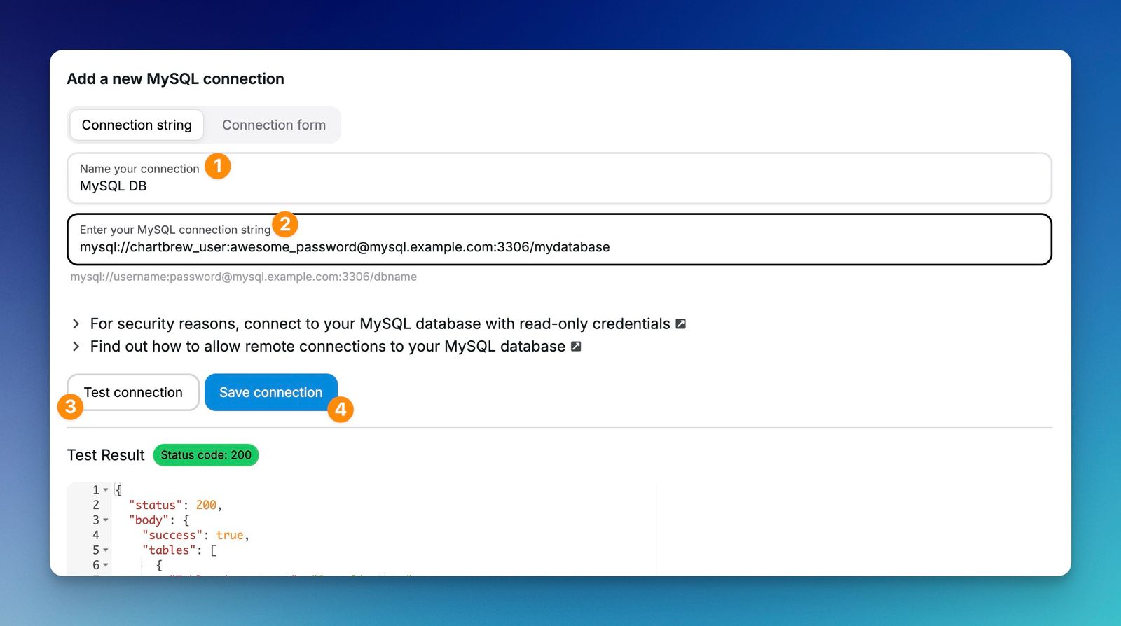 Visualize Mysql Data With Chartbrew